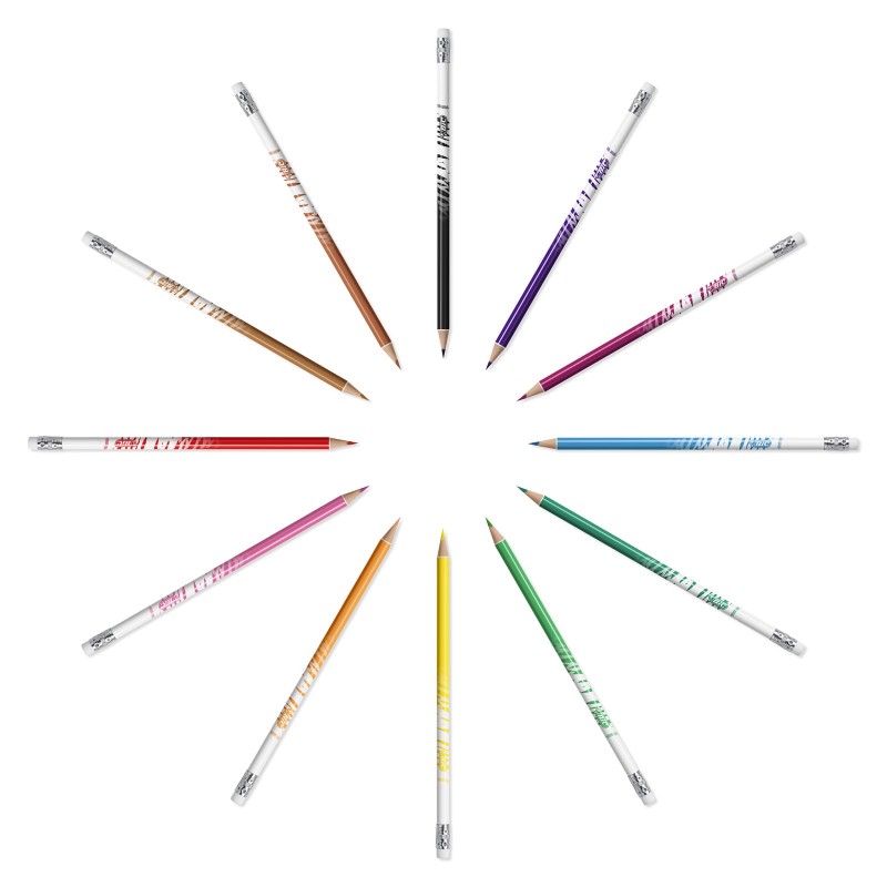BIC Zmazywalne Kredki Ołówkowe KIDS EVOLUTION ILLUSION 12 Kolorów 70894